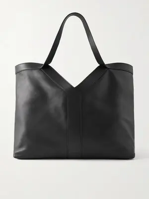 Saint Laurent Marais Large Leather Tote Bag - Black