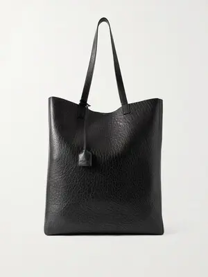 Saint Laurent Full-grain Leather Tote Bag - Black