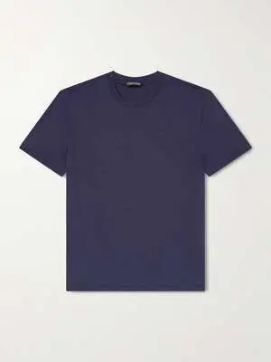TOM FORD TOM FORD - Lyocell And Cotton-Blend T-Shirt - Men - Blue Navy