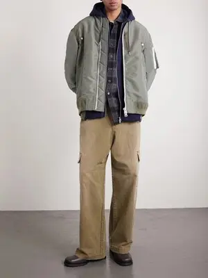 Sacai Padded Nylon-twill Bomber Jacket - Green