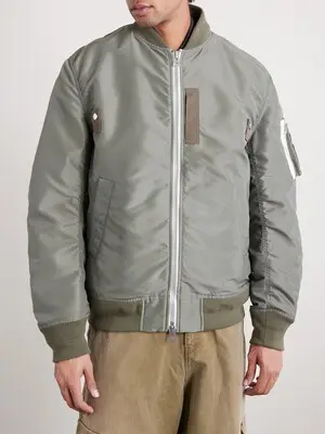 Sacai Padded Nylon-twill Bomber Jacket - Green