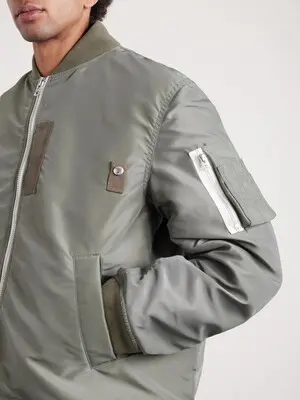 Sacai Padded Nylon-twill Bomber Jacket - Green