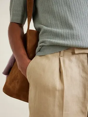 LARDINI Straight-leg Pleated Twill Shorts