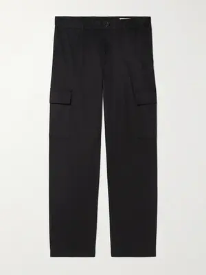 Nn07 Mylo Straight-leg Organic Cotton-blend Cargo Trousers - Black