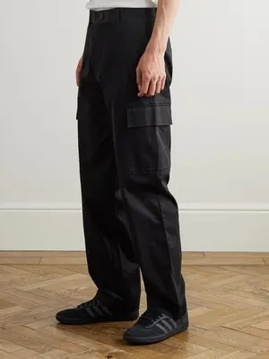 Nn07 Mylo Straight-leg Organic Cotton-blend Cargo Trousers - Black