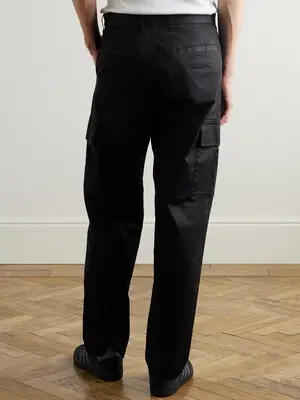 Nn07 Mylo Straight-leg Organic Cotton-blend Cargo Trousers - Black
