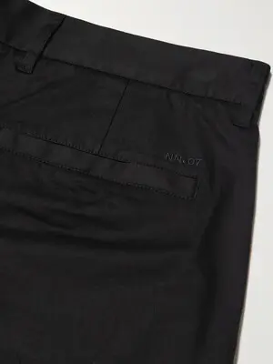 Nn07 Mylo Straight-leg Organic Cotton-blend Cargo Trousers - Black