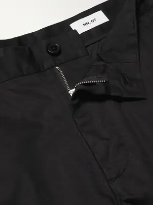 Nn07 Mylo Straight-leg Organic Cotton-blend Cargo Trousers - Black