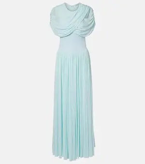 Simkhai Draped Pleated Gown - Blue