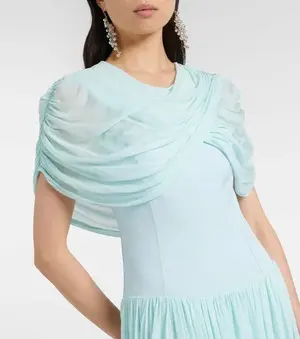 Simkhai Draped Pleated Gown - Blue
