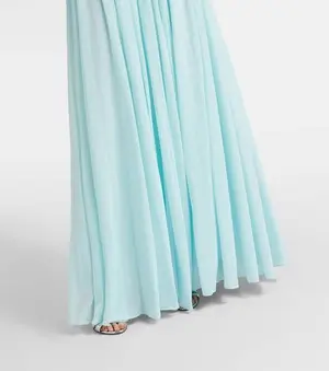 Simkhai Draped Pleated Gown - Blue