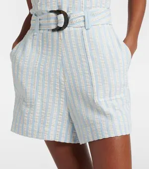 Simkhai Striped Cotton-blend Seersucker Romper