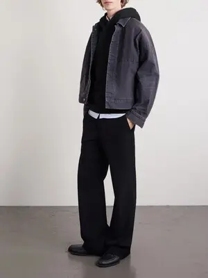Jacquemus Logo-appliquéd Cotton-jersey Hoodie - Black
