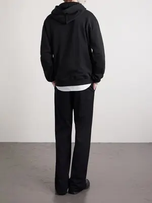 Jacquemus Logo-appliquéd Cotton-jersey Hoodie - Black