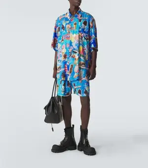 Balenciaga Printed Satin Shorts