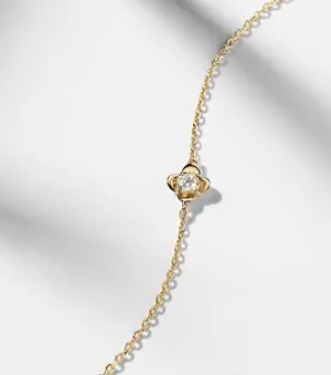 STONE AND STRAND Clover 14kt Bracelet With Diamonds