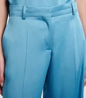 Stella McCartney Satin Wide-leg Pants - Turquoise