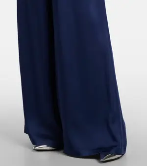 Stella McCartney Satin Wide-leg Pants - Blue