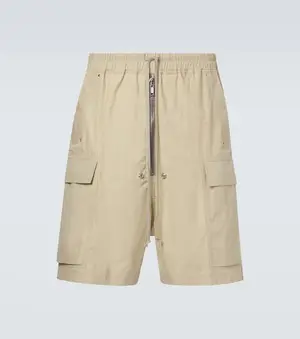 Rick Owens Cotton Cargo Shorts - Beige