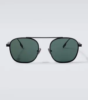 Zegna Orizzonte I Round Sunglasses - Black