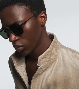 Zegna Orizzonte I Round Sunglasses - Black
