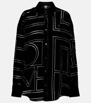 TOTEME Logo Oversized Velvet Devore Shirt