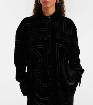 TOTEME Logo Oversized Velvet Devore Shirt