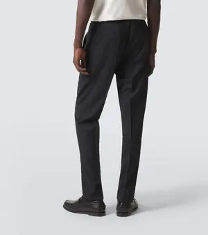 LARDINI Virgin Wool Tapered Trousers