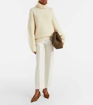 TOTEME Slim Fit Wool-silk Trousers