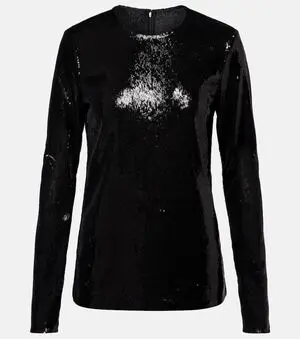 TOTEME Sequined Long-sleeve Top - Black
