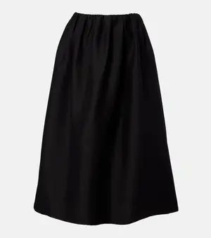 TOTEME Gathered Wool And Silk Midi Skirt