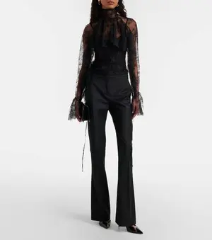Blumarine Pleated Flared Pants
