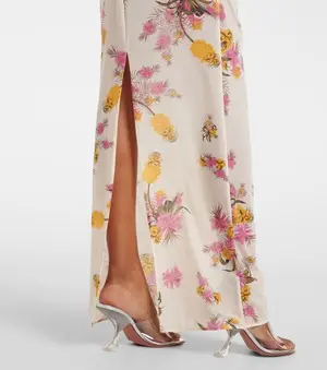 Blumarine Floral-applique Floral Jersey Maxi Dress