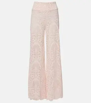 ALEXANDRA MIRO Paloma Lace Wide-leg Pants - Pink