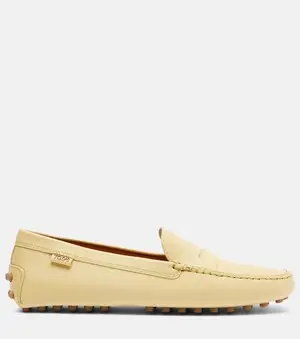 TOD'S Gommino Leather Driving Shoes - Yellow