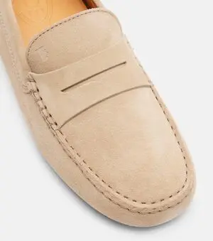 TOD'S Gommino Suede Driving Shoes - Beige