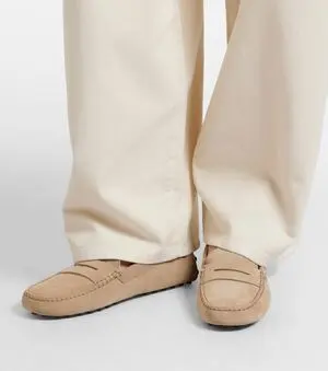 TOD'S Gommino Suede Driving Shoes - Beige