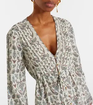 Veronica Beard Vani Paisley Ruffled Midi Dress - Multicoloured