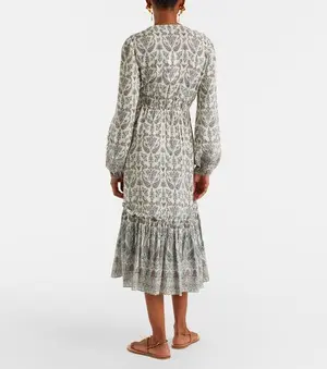 Veronica Beard Vani Paisley Ruffled Midi Dress - Multicoloured