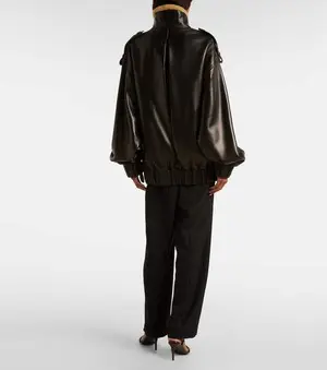 Khaite Sigi Shearling-trimmed Leather Jacket