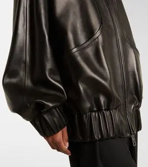 Khaite Sigi Shearling-trimmed Leather Jacket