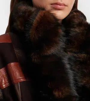 Chloé Shearling-trimmed Leather Bomber Jacket - Brown