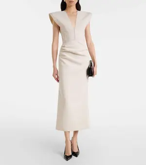 Maticevski Wingtips Draped Midi Dress