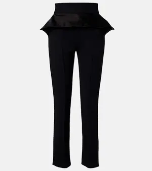Maticevski Relate Peplum Satin Slim Pants