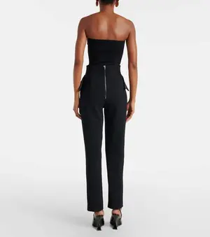 Maticevski Relate Peplum Satin Slim Pants