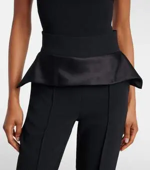 Maticevski Relate Peplum Satin Slim Pants