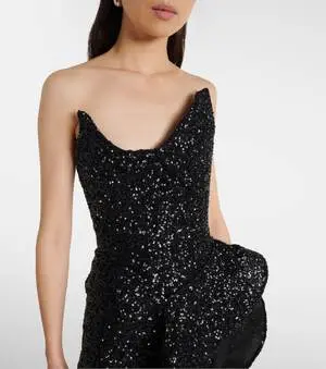 Maticevski Thistle Wave Ruffled Sequined Gown