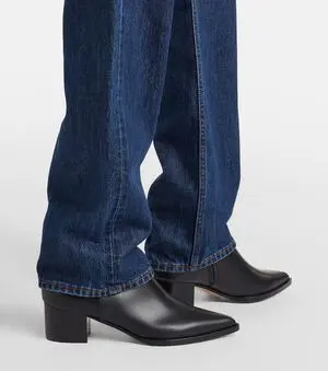 GIANVITO ROSSI Granada Leather Ankle Boots