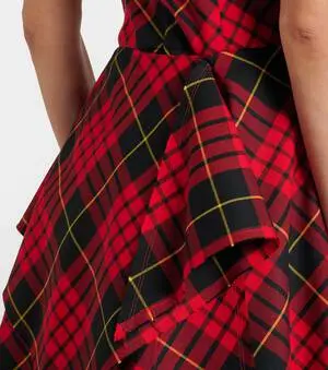 Alexander McQueen Tartan Asymmetric Minidress