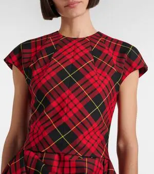 Alexander McQueen Tartan Asymmetric Minidress